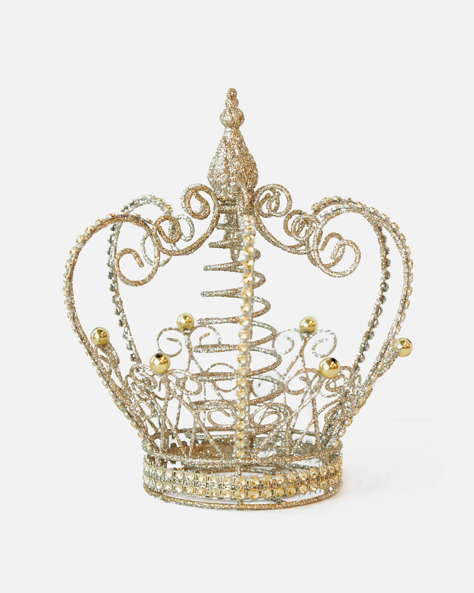 CHRISTMAS CROWN TREE TOPPER CHAMPAGNE 20CM - X3617CH (Box of 6pcs ...